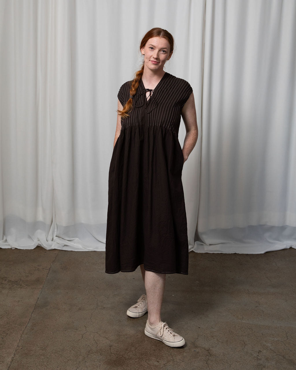 Amelie Organic Cotton Dress – Espresso | New Arrival | Eva Cassis